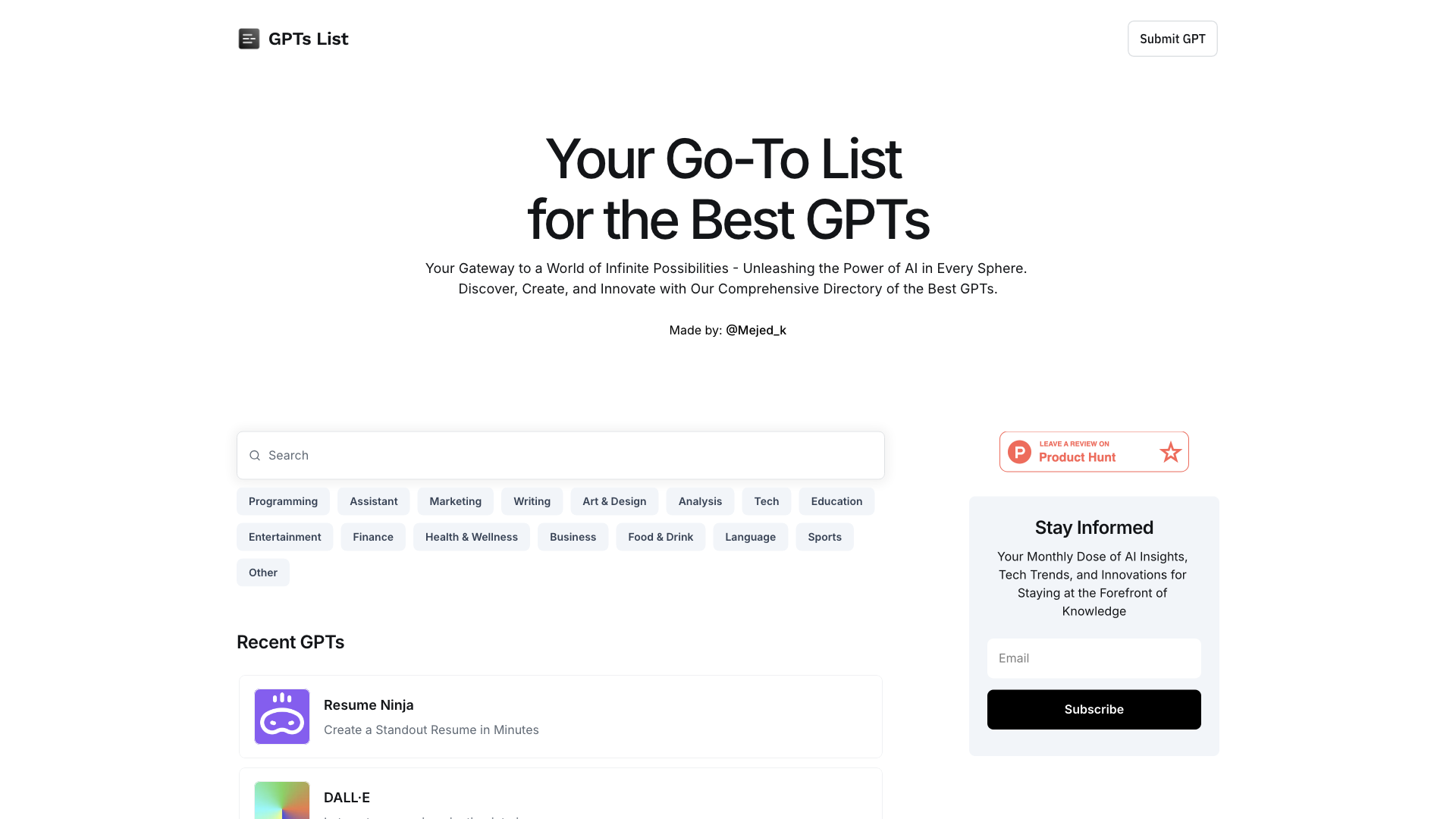 GPTs List - Your Go-To List for the Best GPTs | Hayo, Hayo App,Hayo Download,AI tool,AI News,AI ...