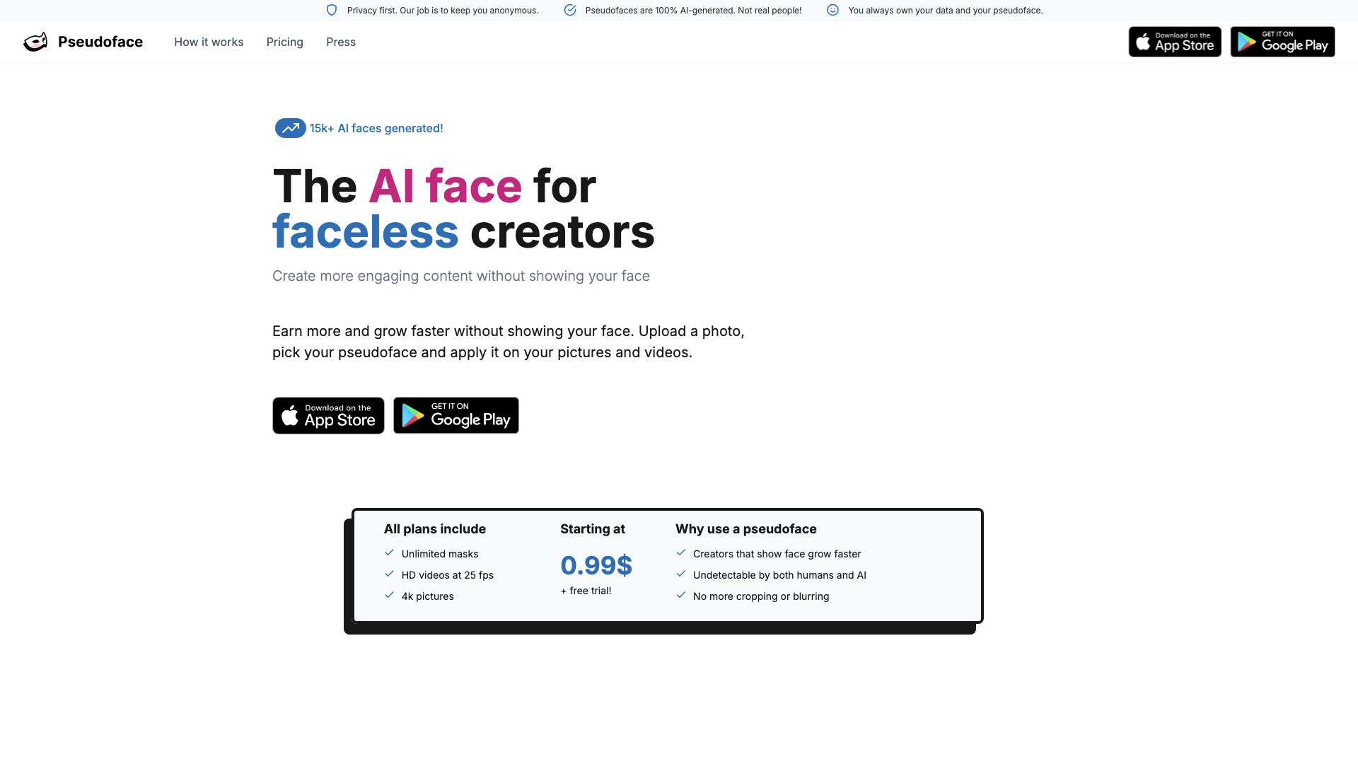 Pseudoface: Create AI content without showing your face | AI Face ...