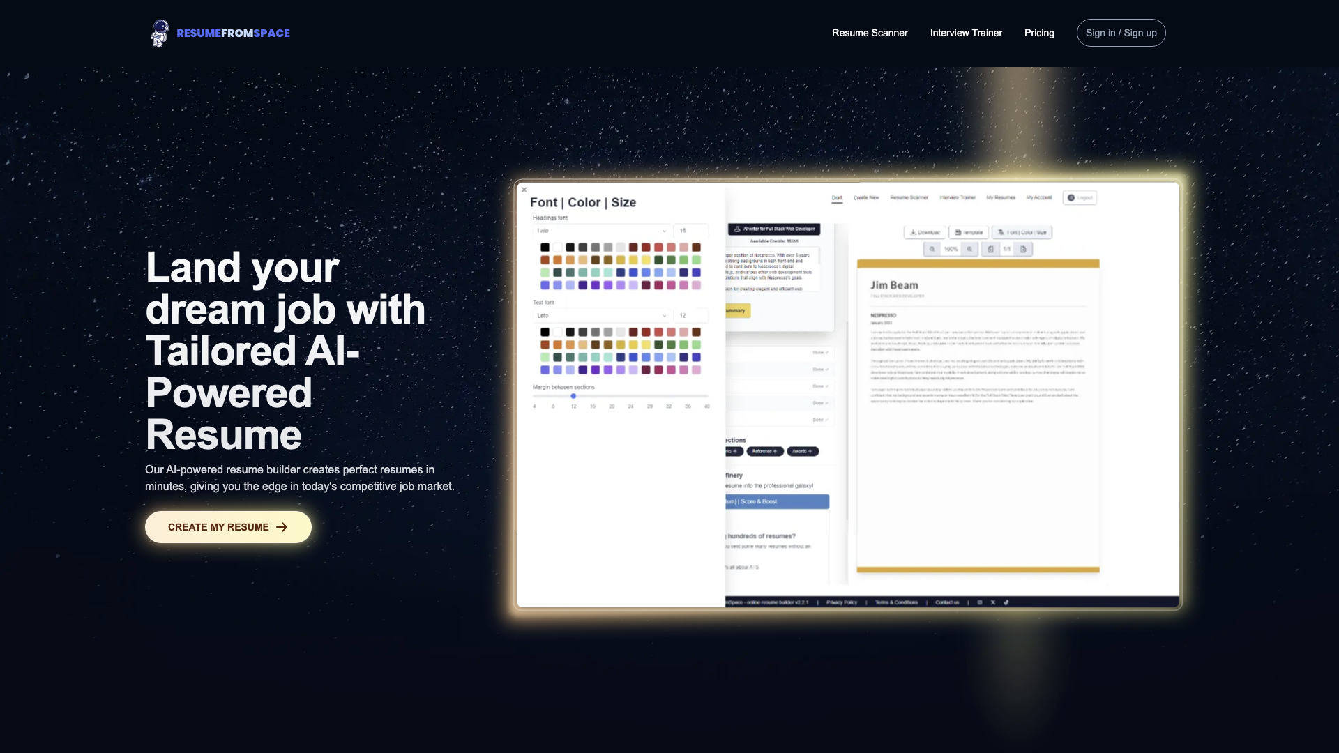 ResumeFromSpace - AI-powered resume builder | Hayo, Hayo App,Hayo ...